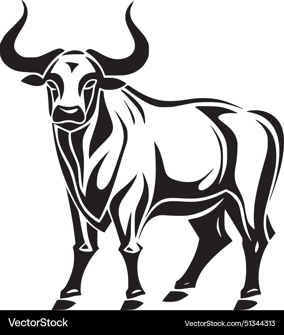 Bull - minimalist and simple silhouette Royalty Free Vector