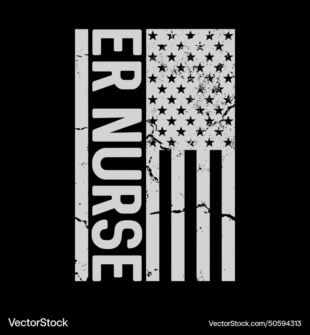 Er nurse distressed american flag emergency room Vector Image