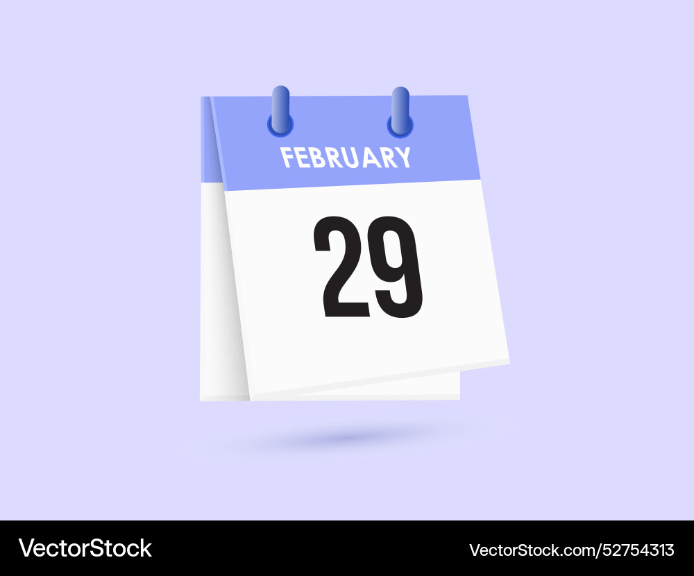 February 29 - calendar and time planner daily Vector Image