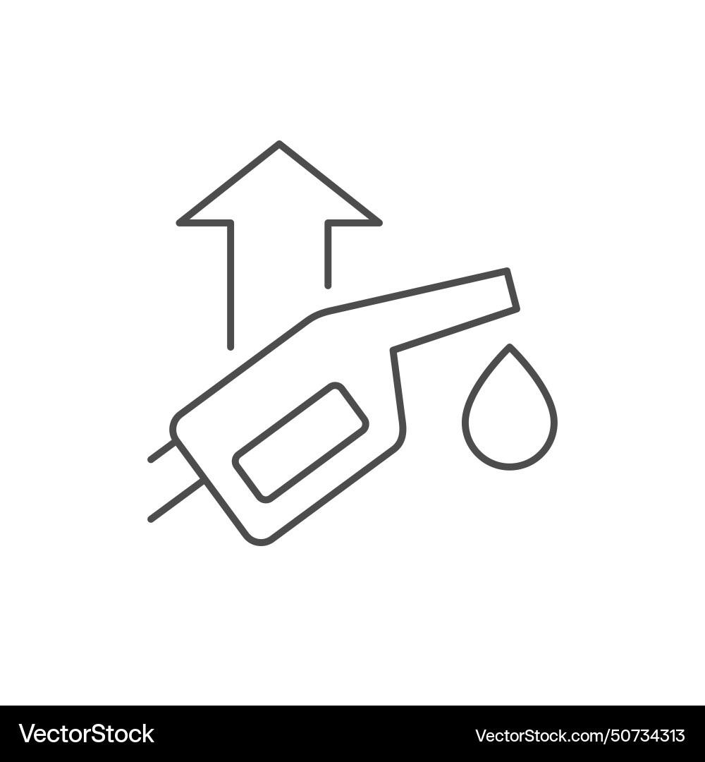 Fuel price increase line icon Royalty Free Vector Image