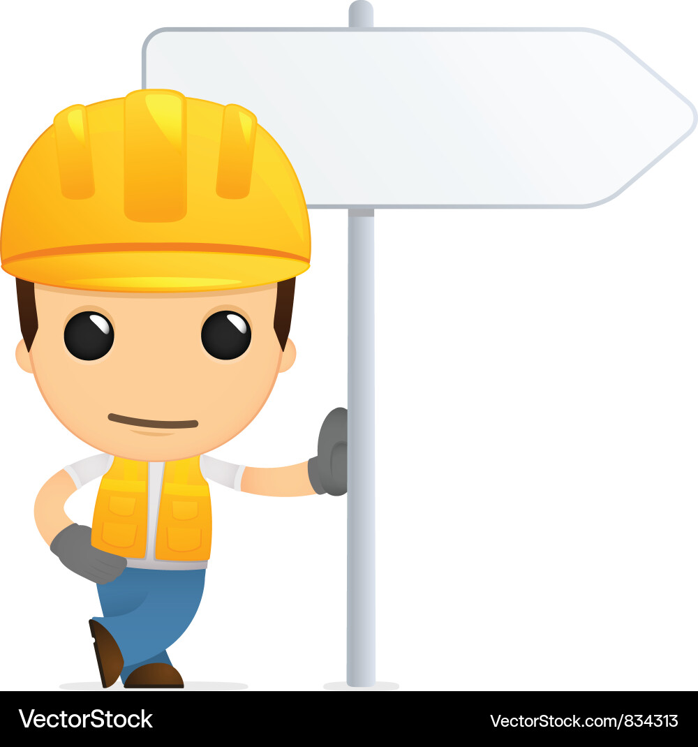 Funny cartoon builder Royalty Free Vector Image