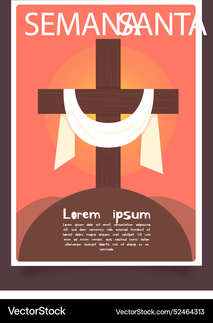 Holy week poster template Royalty Free Vector Image