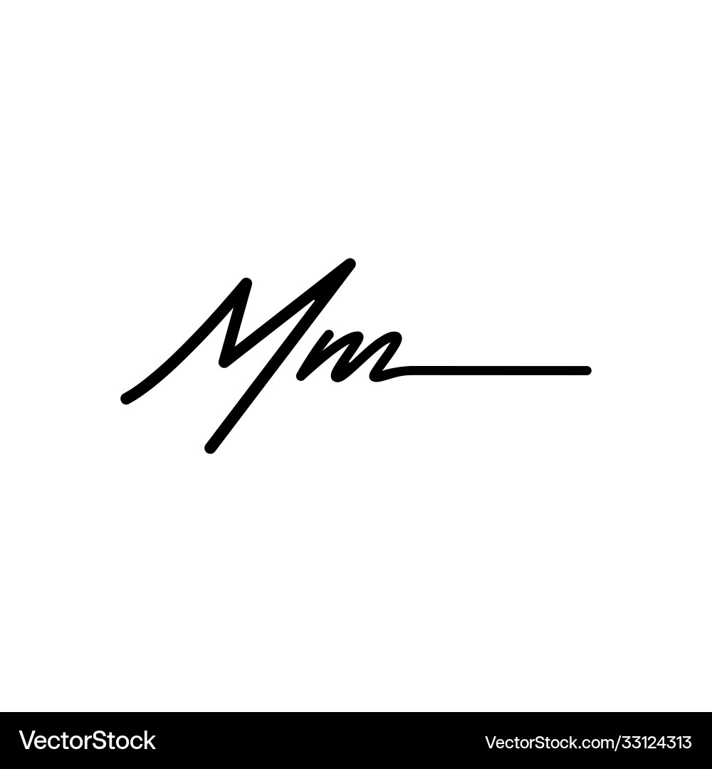 Letter mm signature logo template Royalty Free Vector Image