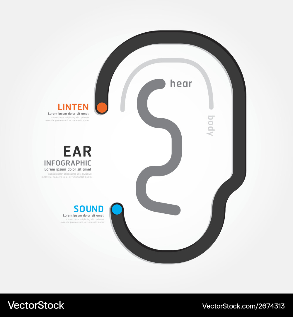 Medical Ear Banner Infographic Template Royalty Free Vector