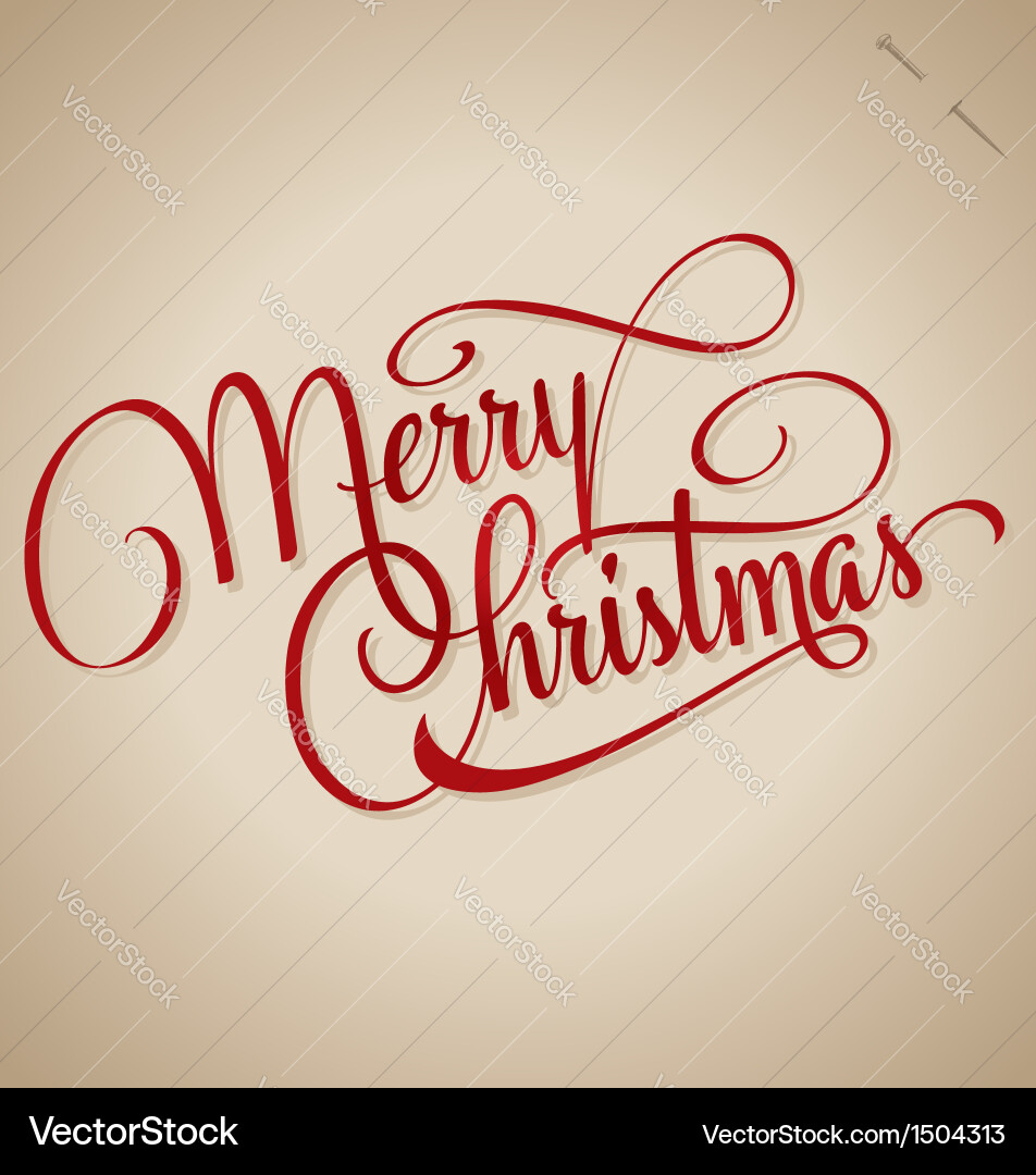 Merry christmas hand lettering Royalty Free Vector Image