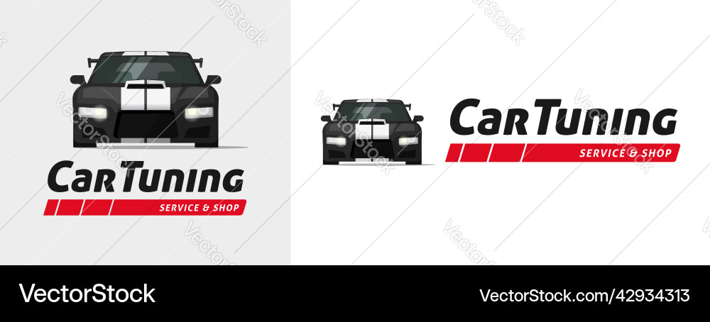 Race car logo for repair auto workshop Royalty Free Vector