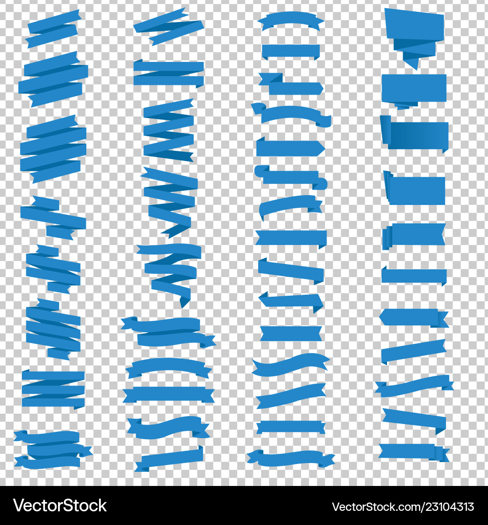 Ribbon set isolated transparent background Vector Image