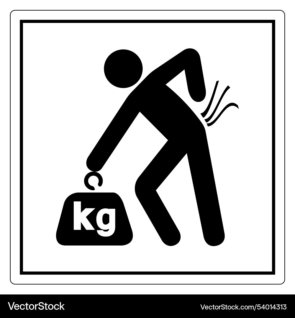 Safety warning for lifting heavy weights Vector Image