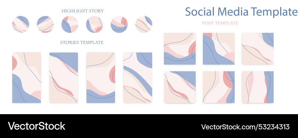 Set of instagram stories and highlight Royalty Free Vector