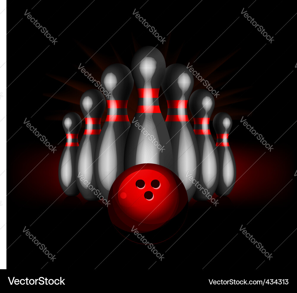 Ten pin bowling Royalty Free Vector Image - VectorStock