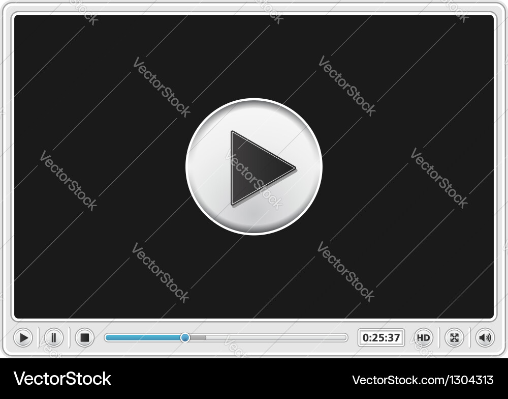 Video player template Royalty Free Vector Image
