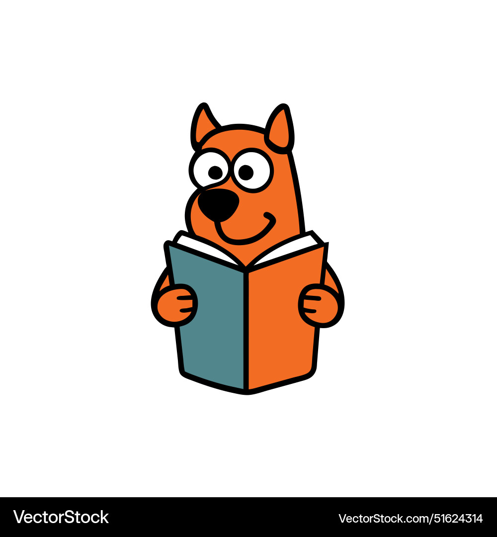 Bullmastiff dog reading icon Royalty Free Vector Image