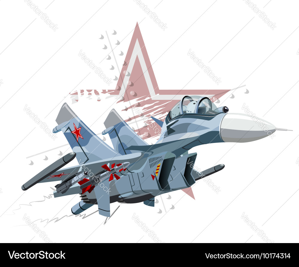 Cartoon military airplane Royalty Free Vector Image