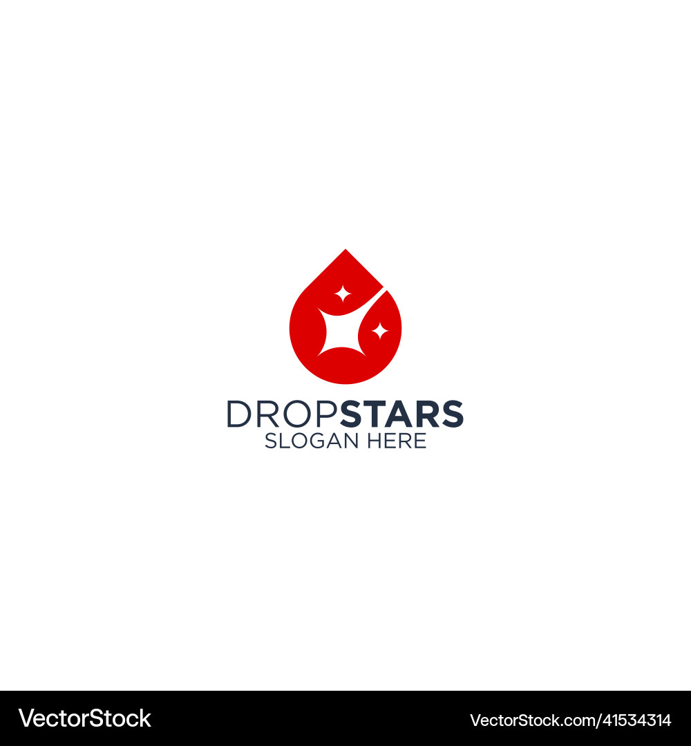 Drop star logo design template Royalty Free Vector Image