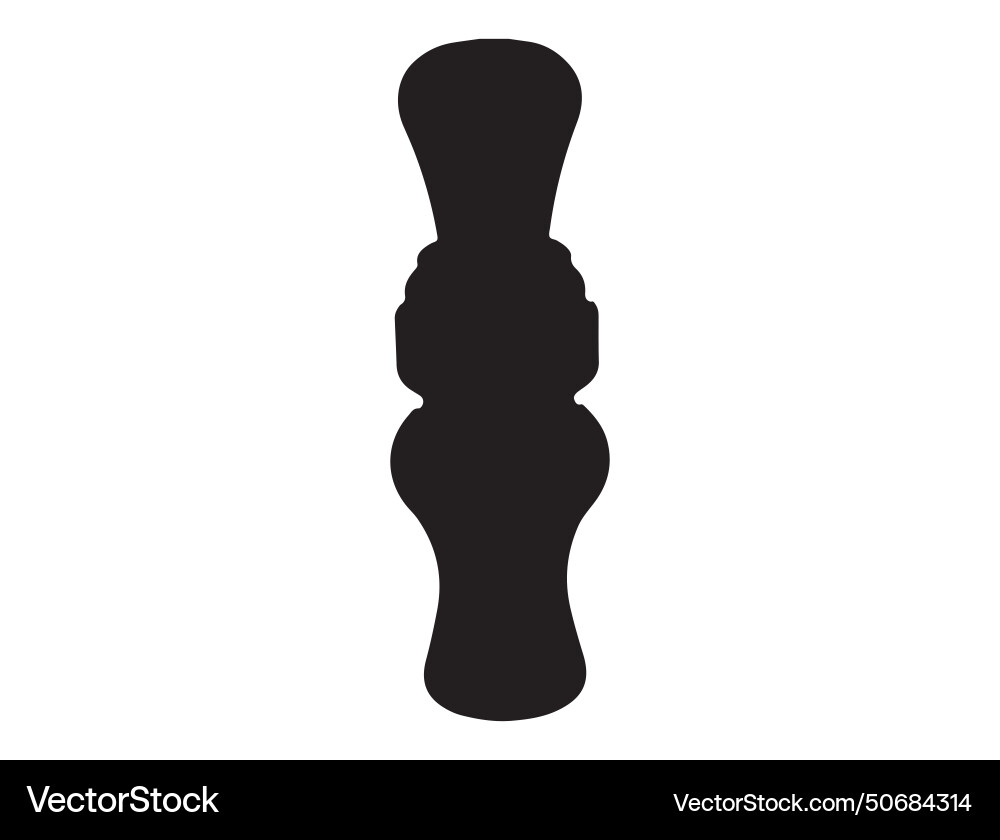 Duck call silhouette art Royalty Free Vector Image