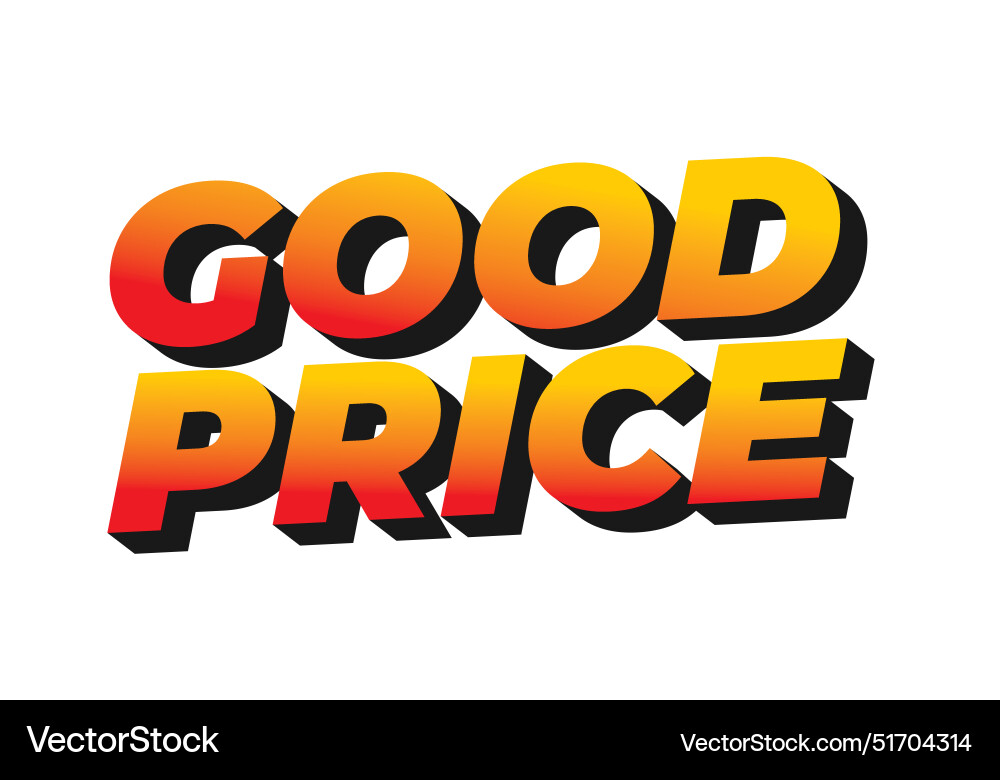 Good price text effect in 3d look with colors Vector Image