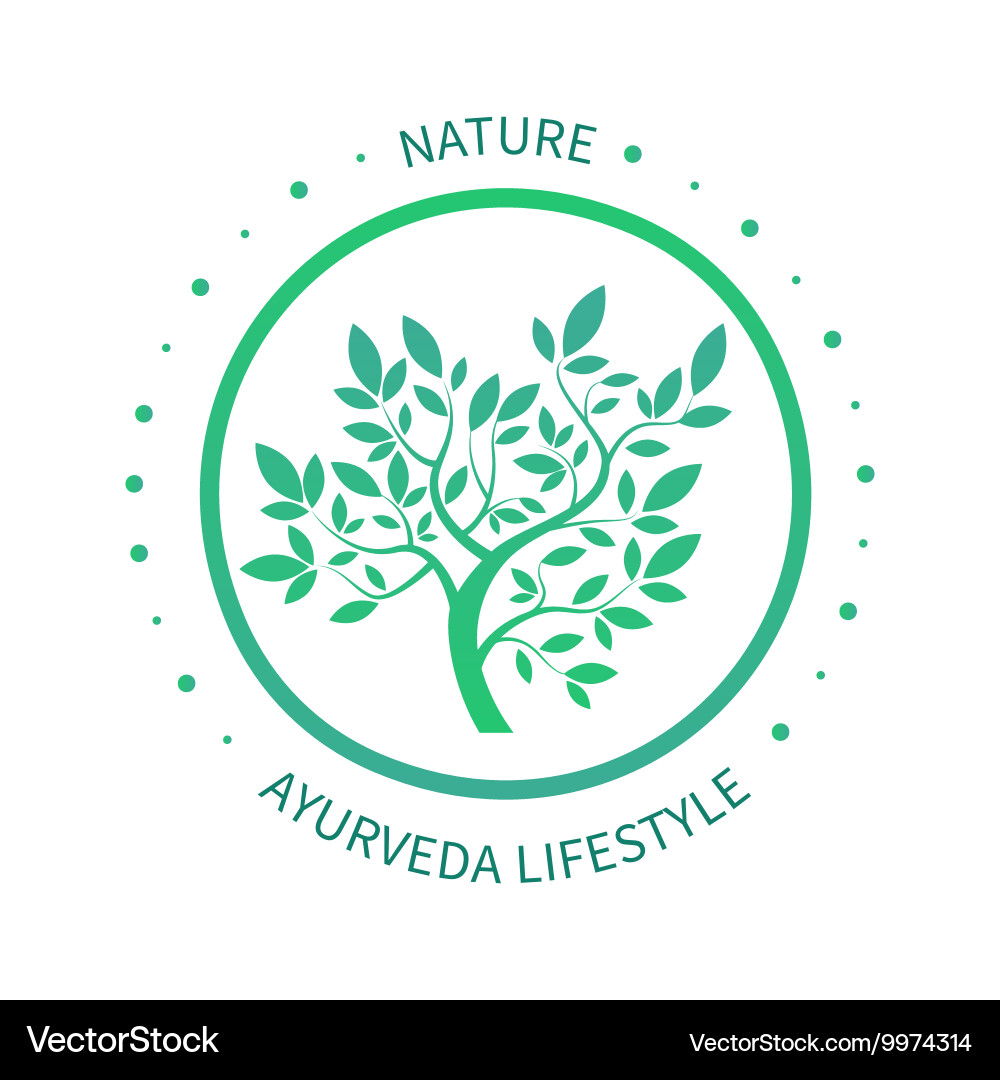 Green circle tree logo design template Royalty Free Vector