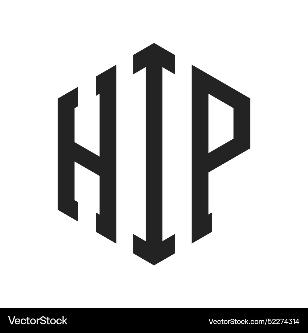 Hip logo design initial letter monogram Royalty Free Vector