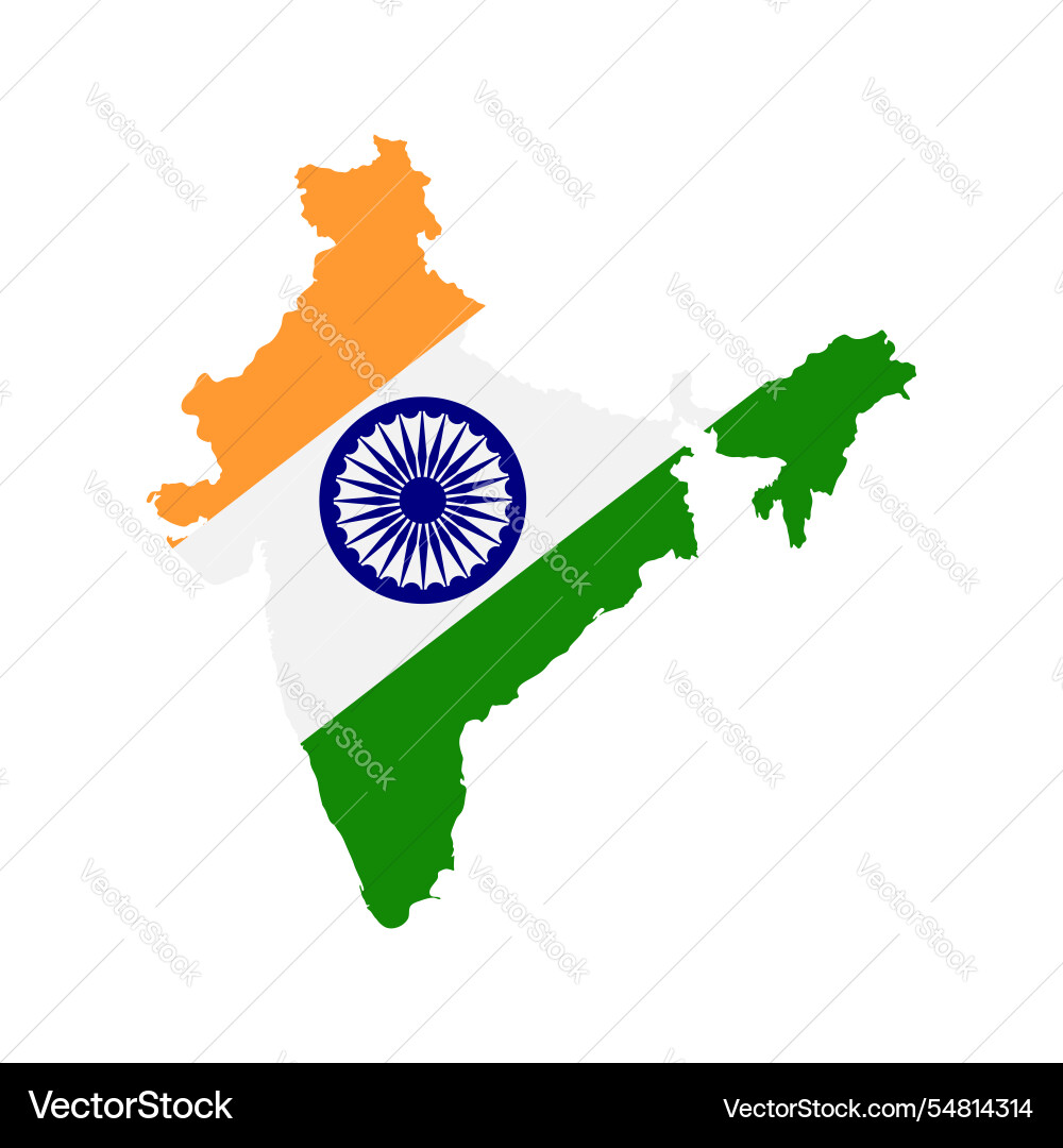 Indian flag inside map design Royalty Free Vector Image