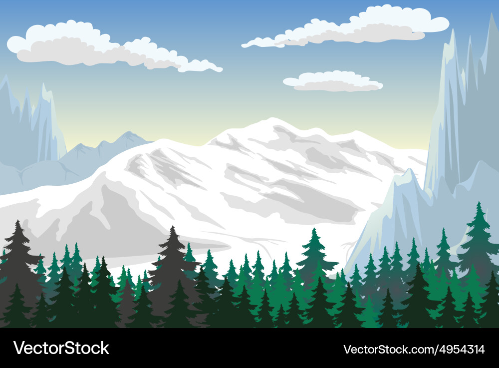 Mountain Forest Landscape Royalty Free Vector Image