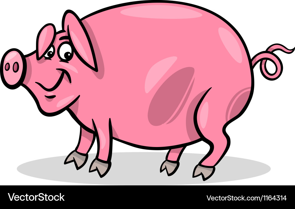 Pig farm animal cartoon Royalty Free Vector Image
