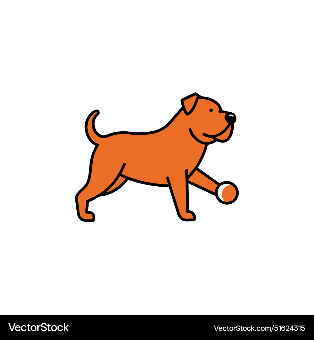 Bullmastiff dog play icon Royalty Free Vector Image