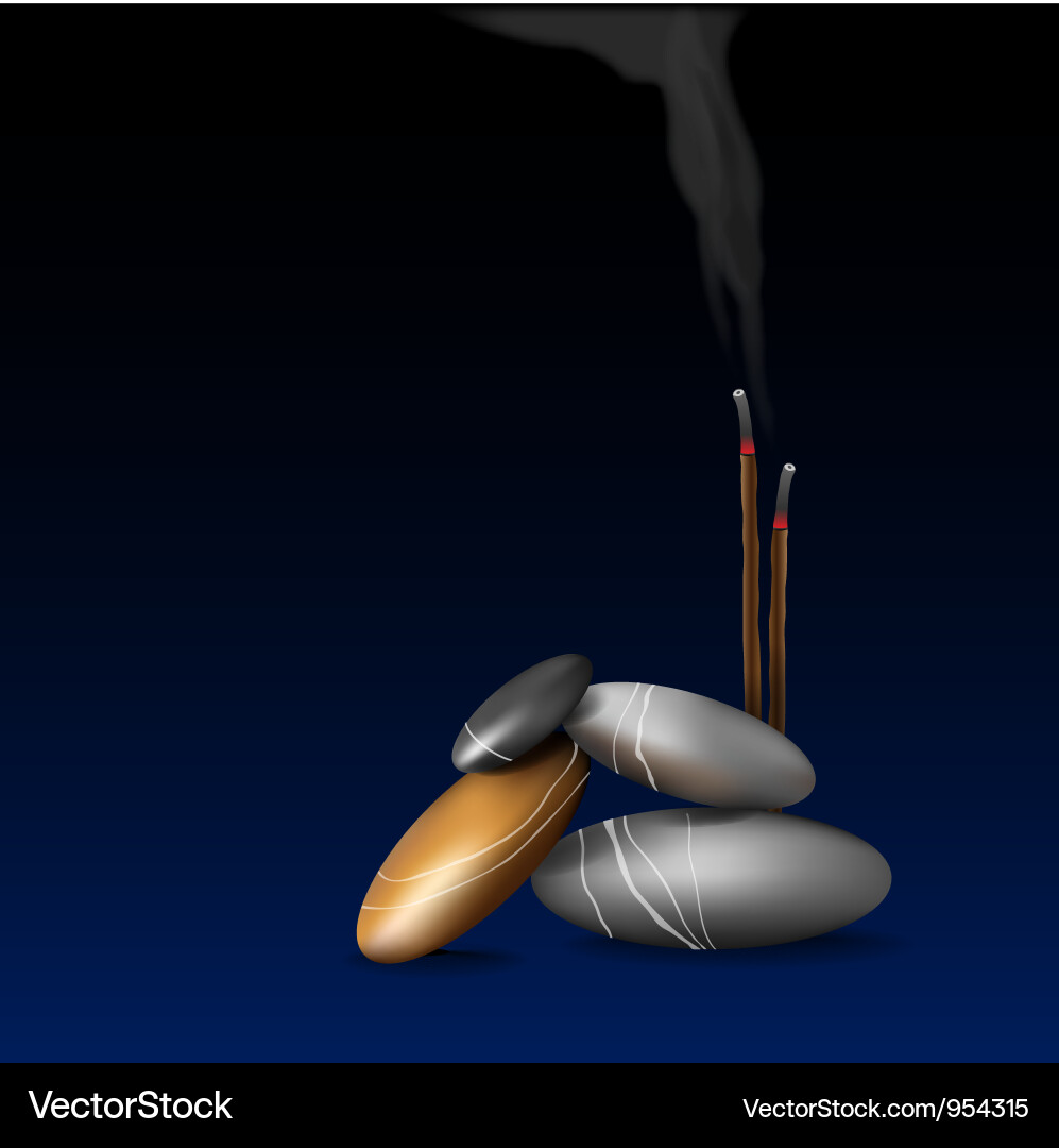 Burning incense stick Royalty Free Vector Image