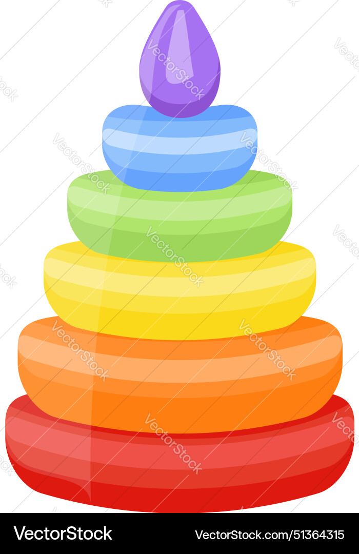 Colorful cartoon stacking rings toy Royalty Free Vector