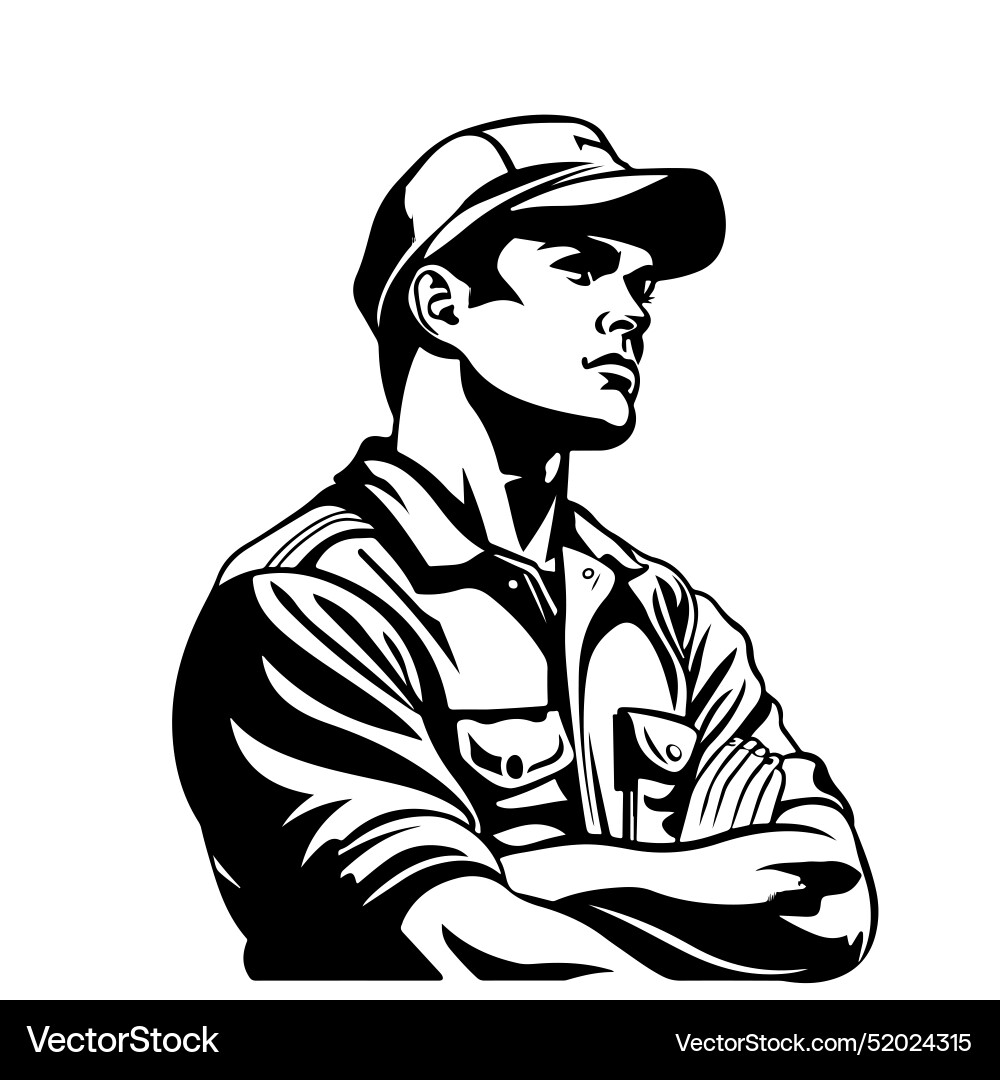 Construction worker face Royalty Free Vector Image