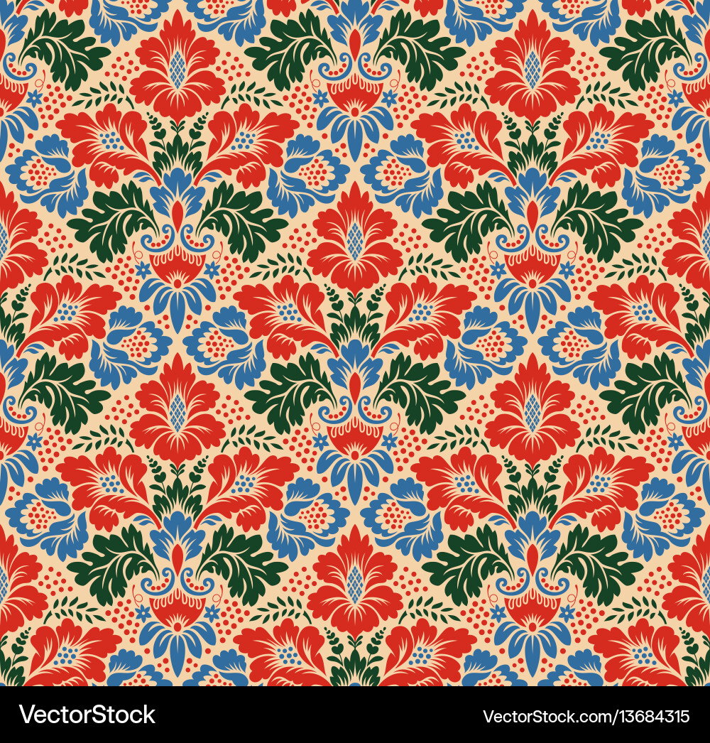 Damask Floral Pattern Royalty Free Vector Image