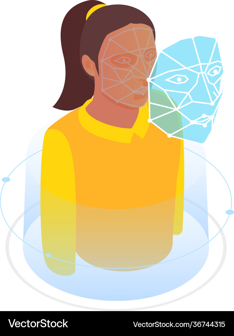 Face snapshot authentication composition Vector Image