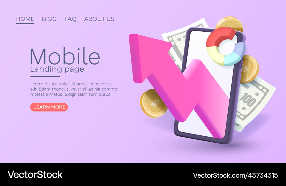 Mobile financial service smartphone graph Vector Image