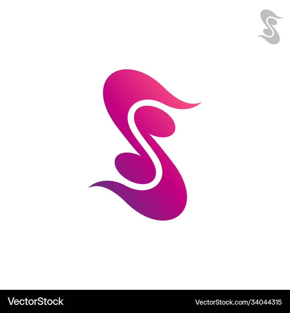 Music S Logo - Note & Letter Royalty Free Vector Image