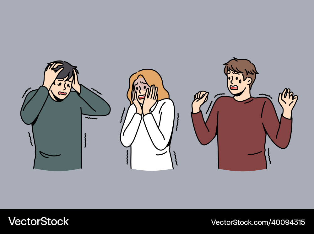 Panic and being scared concept Royalty Free Vector Image