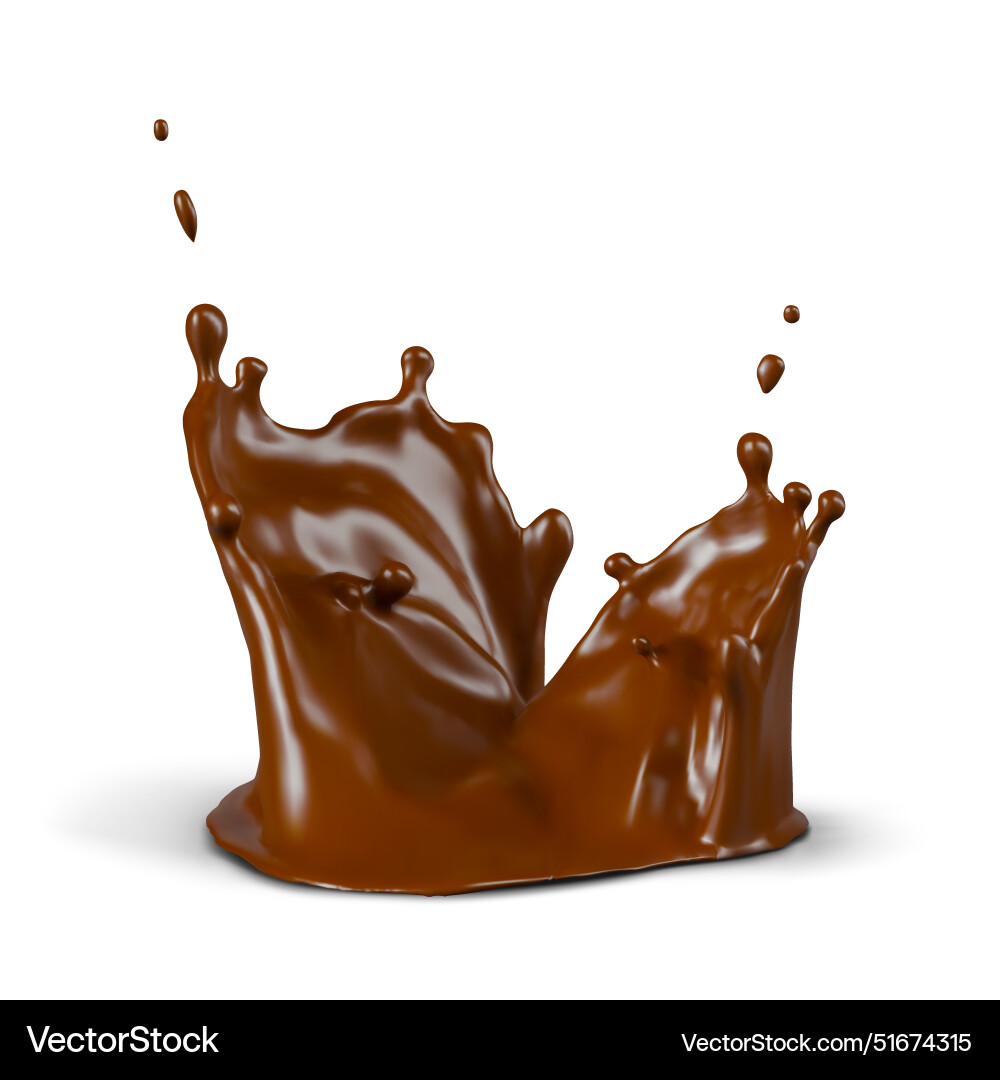 Realistic splash of melted chocolate liquid Vector Image