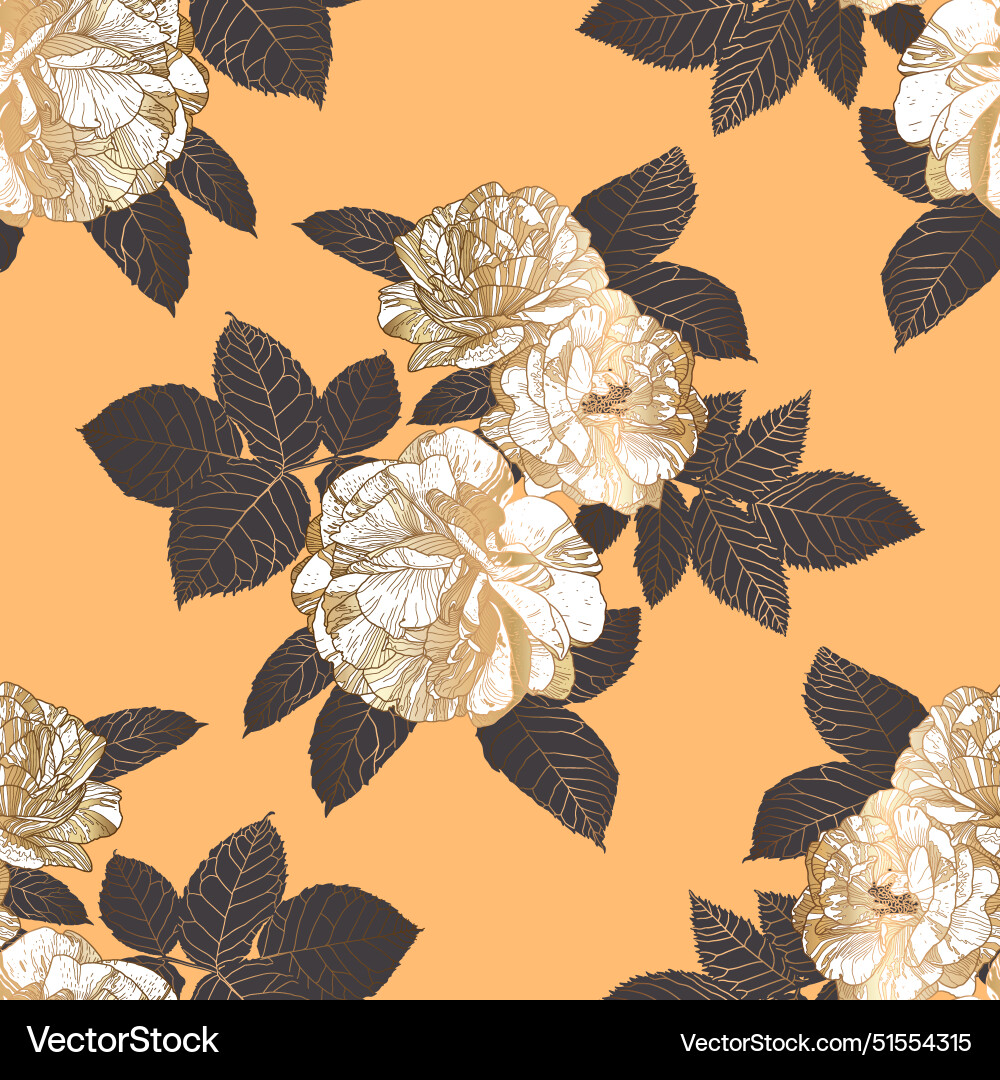 Seamless luxury half drop pattern with white Vector Image
