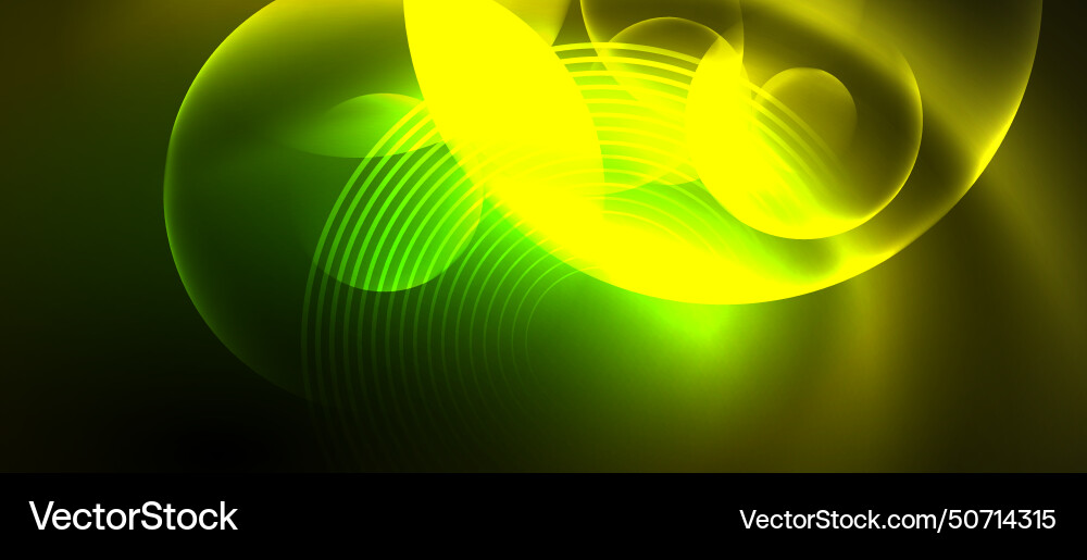 Techno concept with neon circles geometric design Vector Image