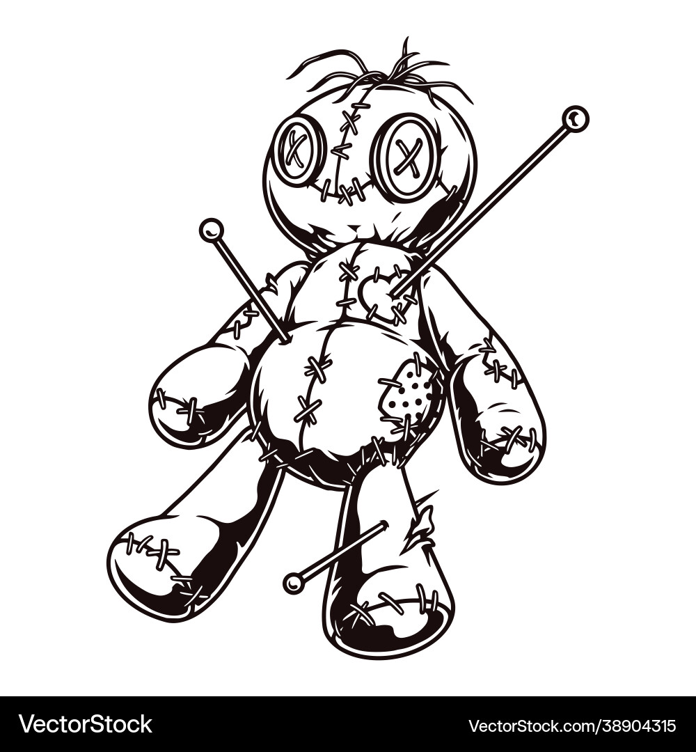Vintage concept voodoo doll Royalty Free Vector Image