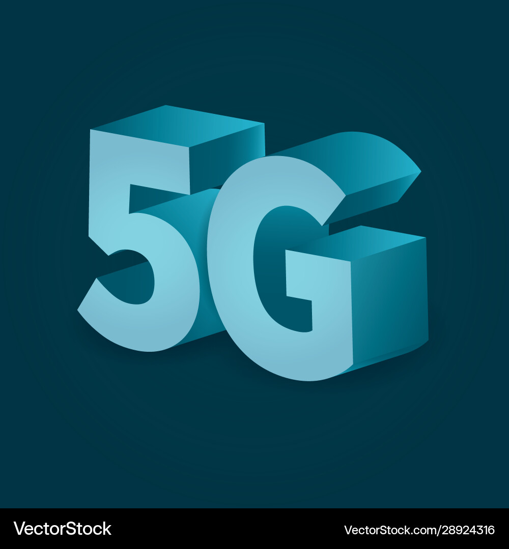 5g network technology in 3d Royalty Free Vector Image