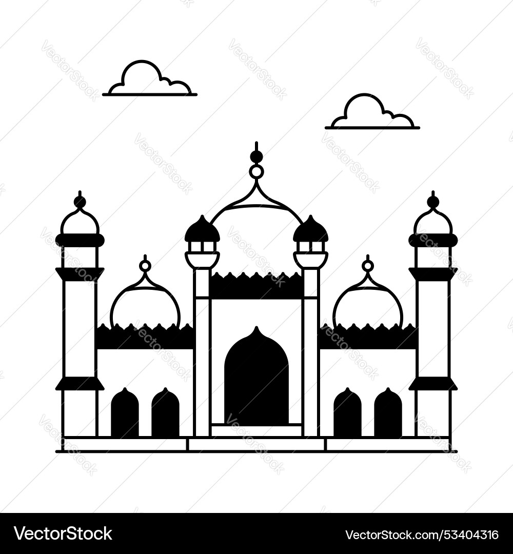 Badshahi mosque Royalty Free Vector Image - VectorStock