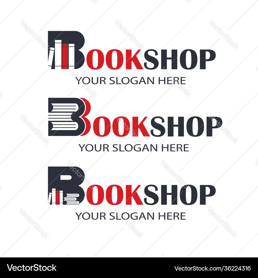 Book store emblems Royalty Free Vector Image - VectorStock