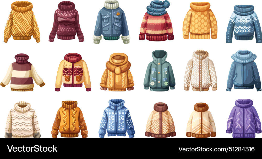 Cartoon knitted wool clothes sweater jersey Vector Image