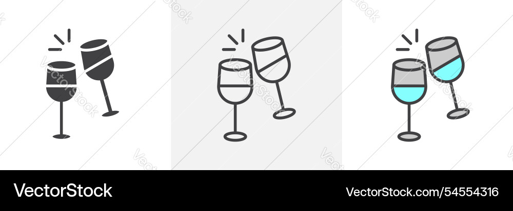 Champagne glasses icon Royalty Free Vector Image