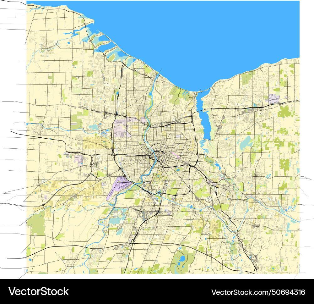 City map of rochester Royalty Free Vector Image
