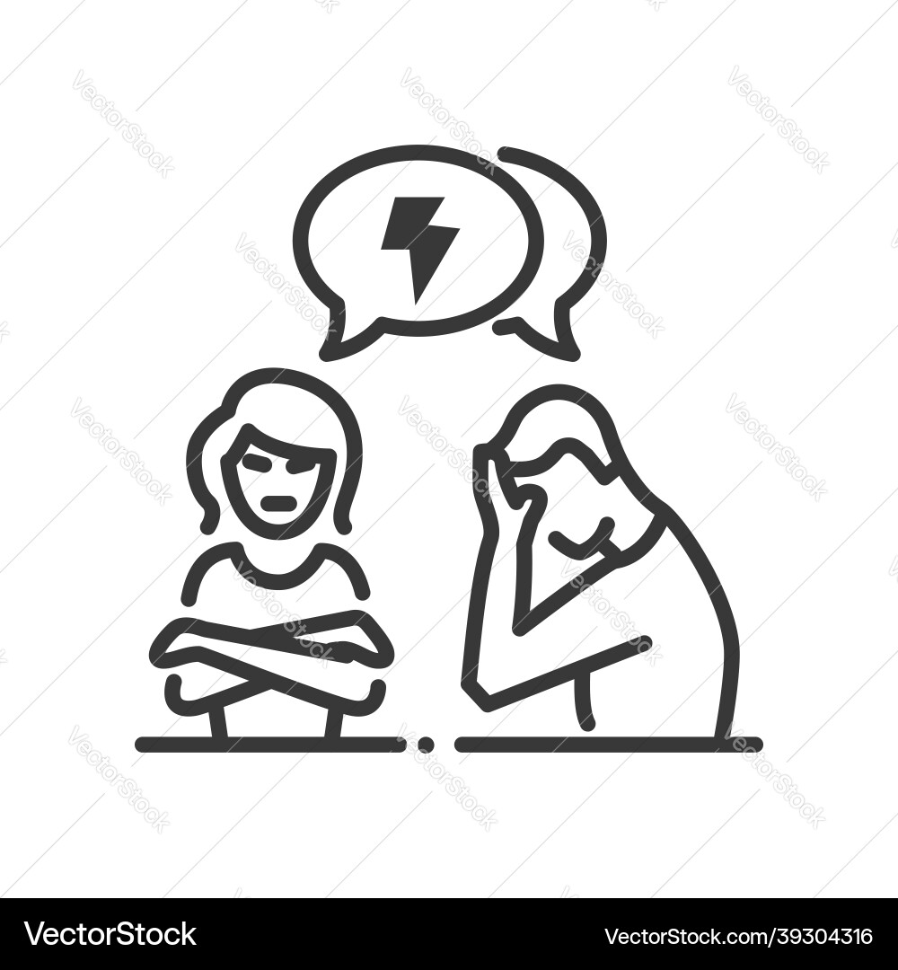 Conflict between two people - line design Vector Image