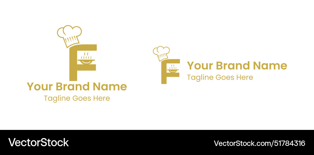 F letter restaurant logo design Royalty Free Vector Image