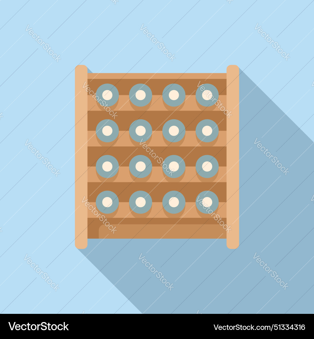 Flat design of an abacus on blue background Vector Image