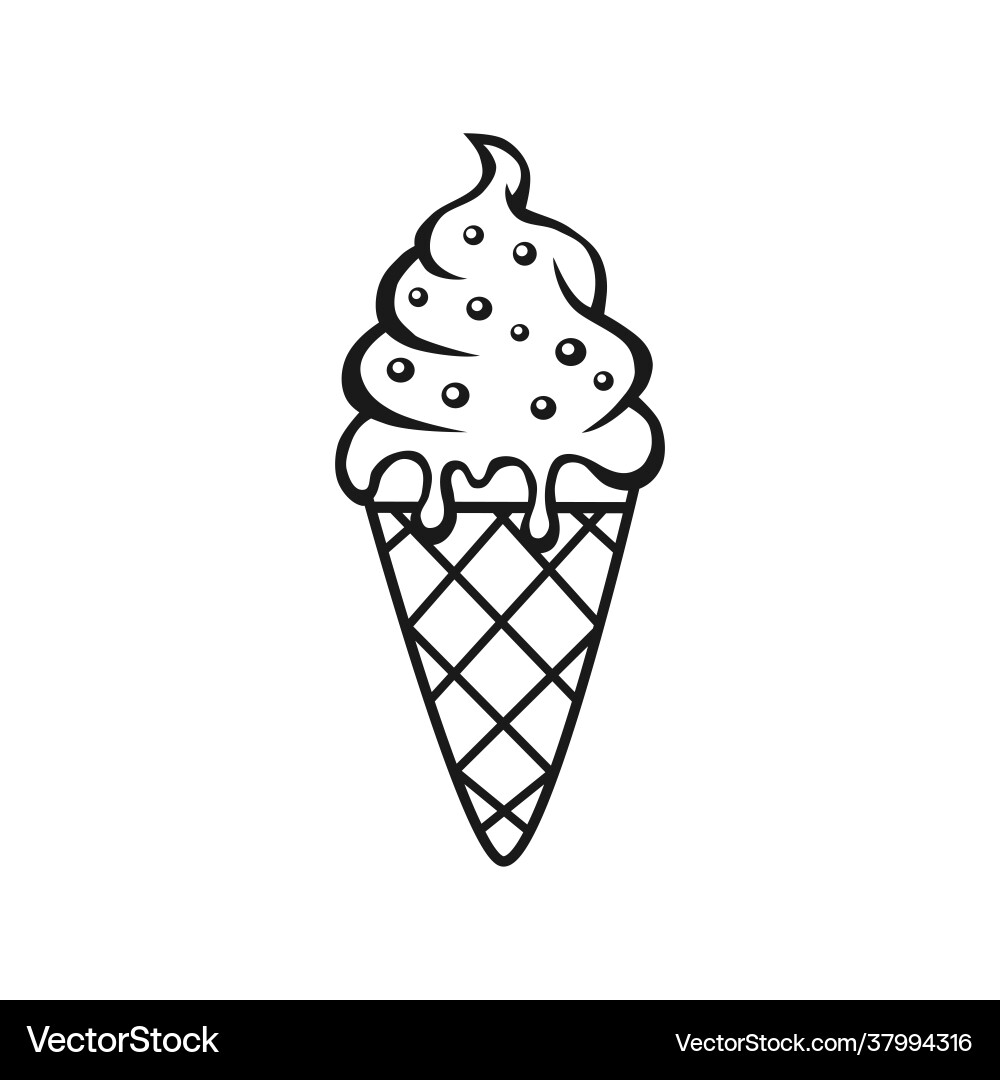 Ice Cream Cone Outline Clip Art
