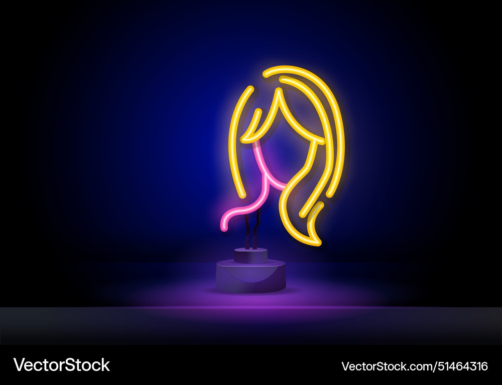 Neon profile picture faceless avatar womens Vector Image