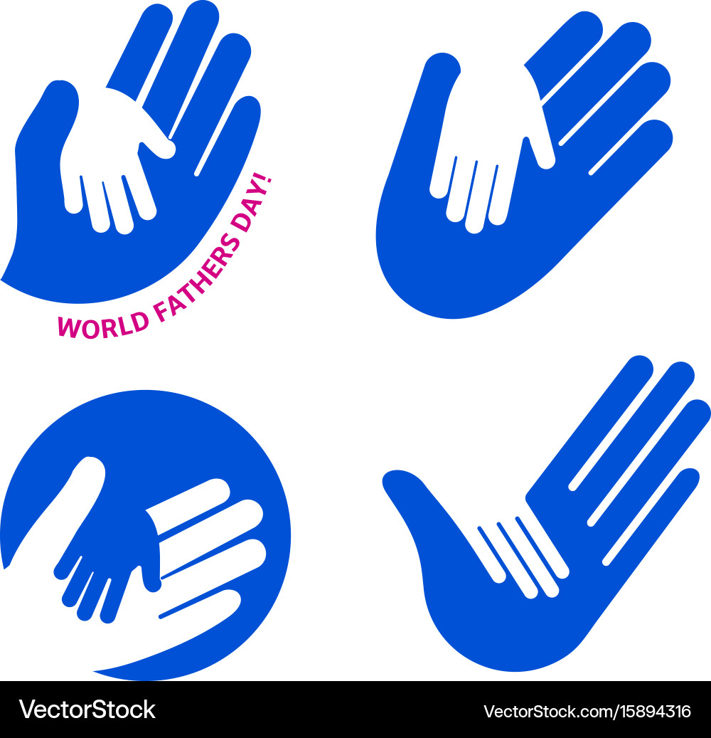 Parent and Child Hands Royalty Free Vector Image